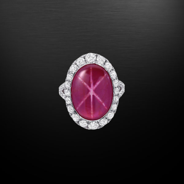 Natural Unheated Star Ruby Diamond Platinum Ring 9.91 Carat